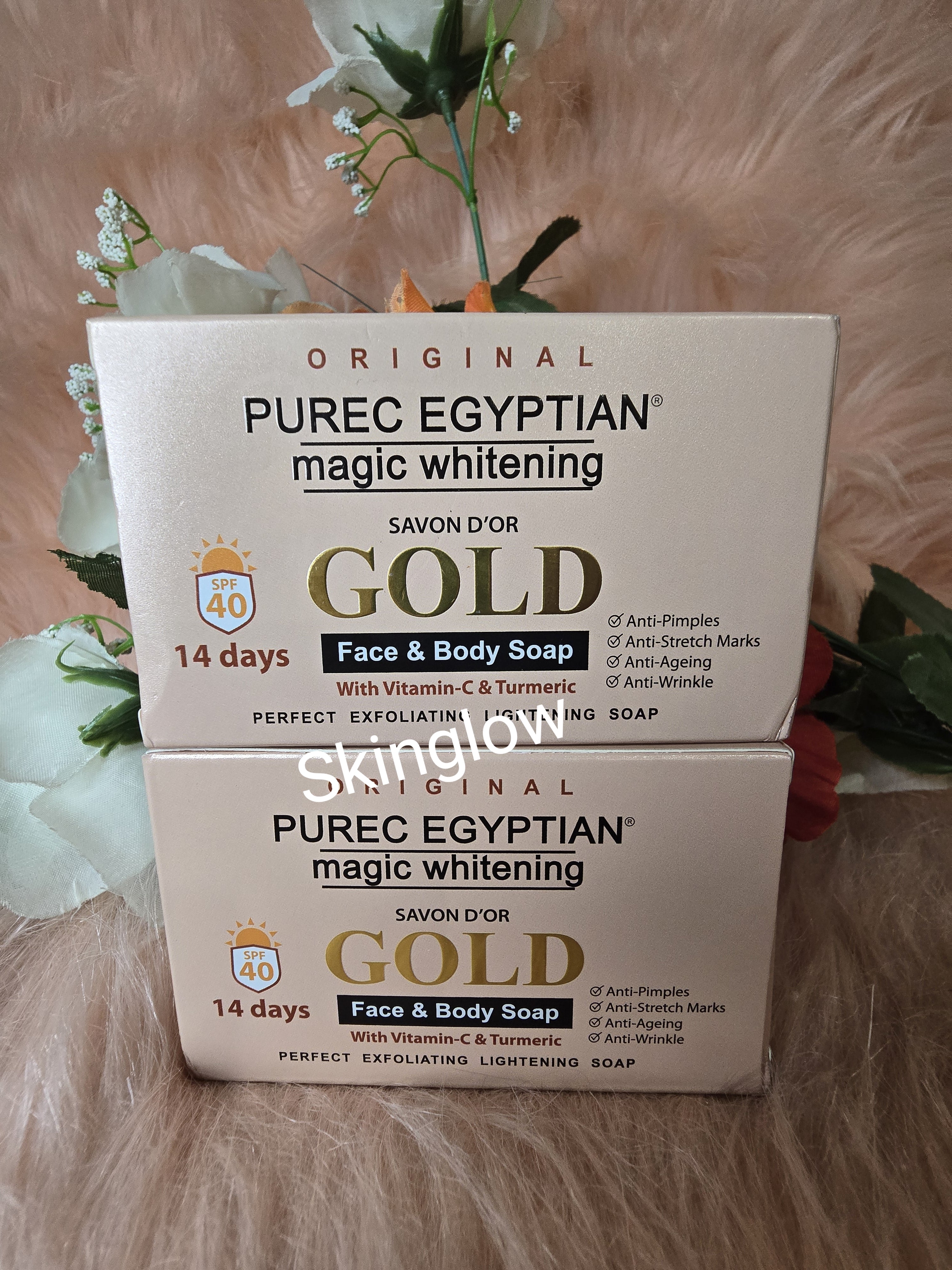 X 2 ORIGINAL PUREC EGYPTIAN GOLD EXFOLIATING SOAP X 2 – Dynamicskinglow